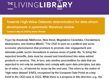 📢📢📢New Article “Towards High-Value Datasets determination for data-driven development: a ...